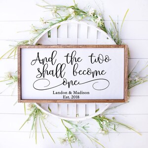 And the Two Shall Become One Personalized Wood Sign - Etsy