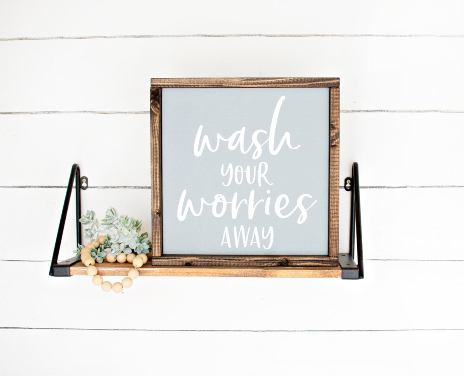 Wash Your Worries Away Wood Sign - Etsy