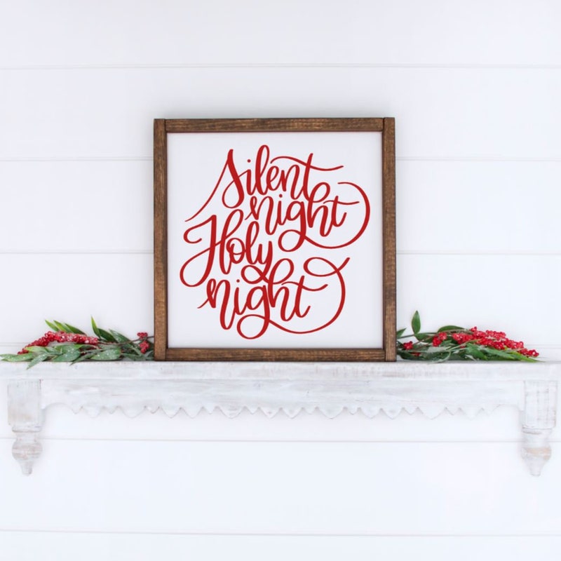 Silent Night Sign - Etsy