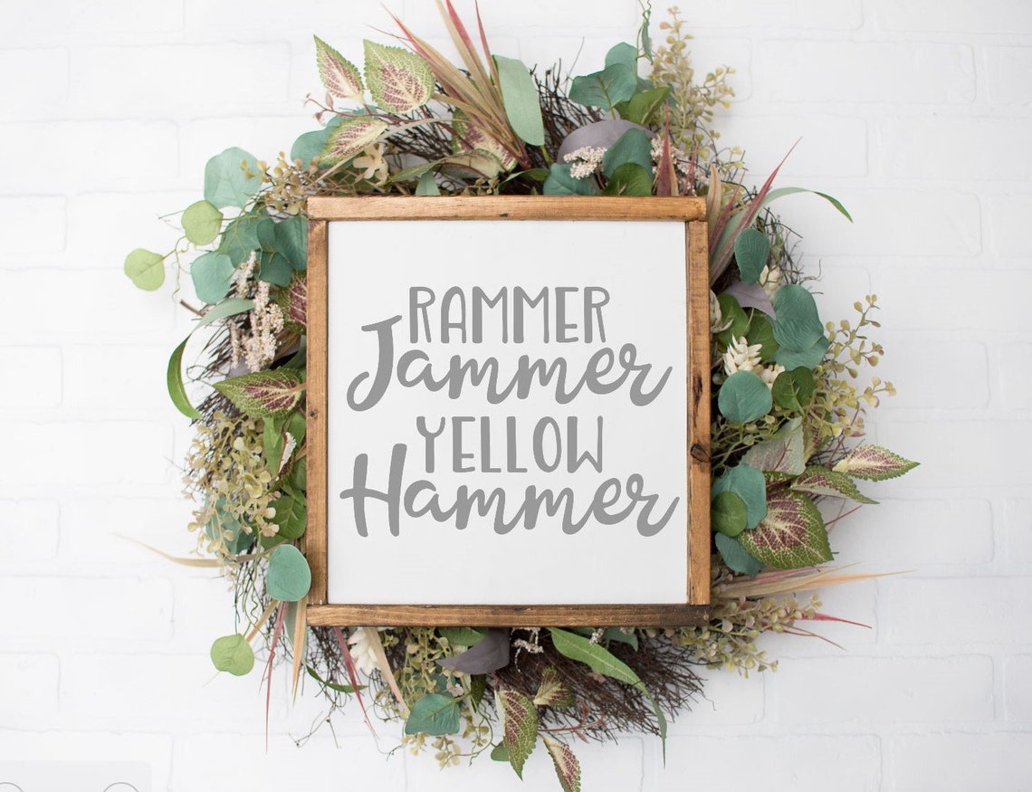 Rammer Jammer Yellow Hammer Wood Sign | Etsy