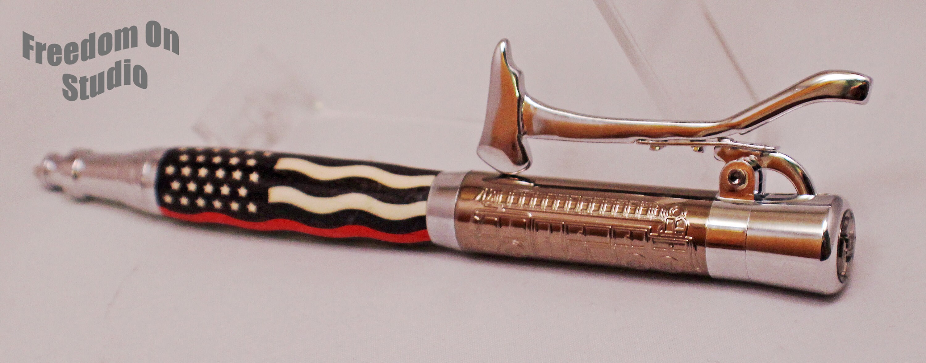 Fire Fighter Thin Red Line Pen With Engraved Box - Etsy
