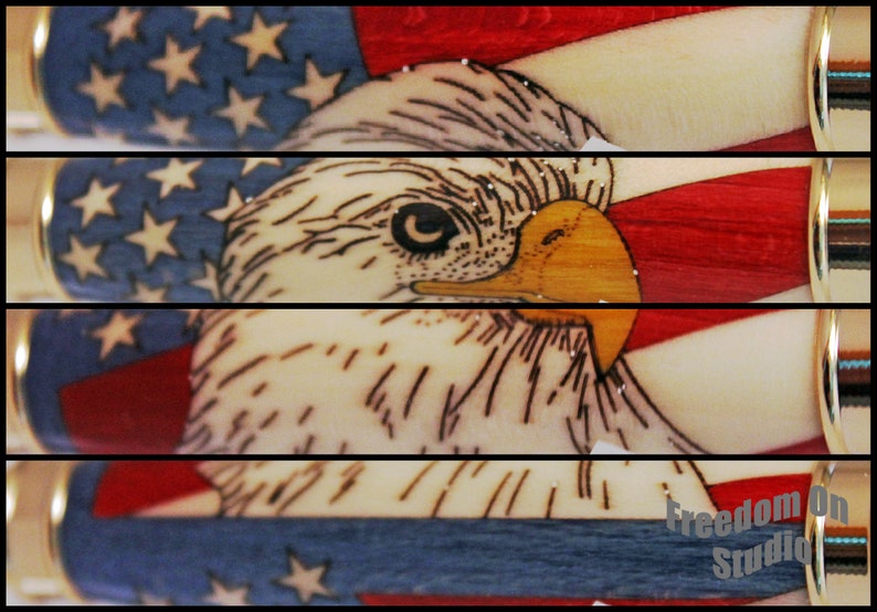 Bald Eagle and American Flag Inlay on Vertex - Etsy