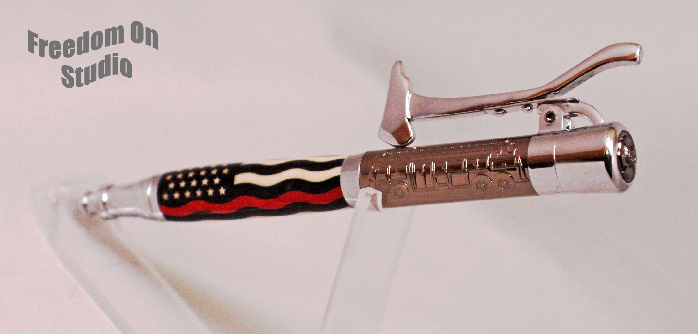 Fire Fighter Thin Red Line Pen With Engraved Box - Etsy