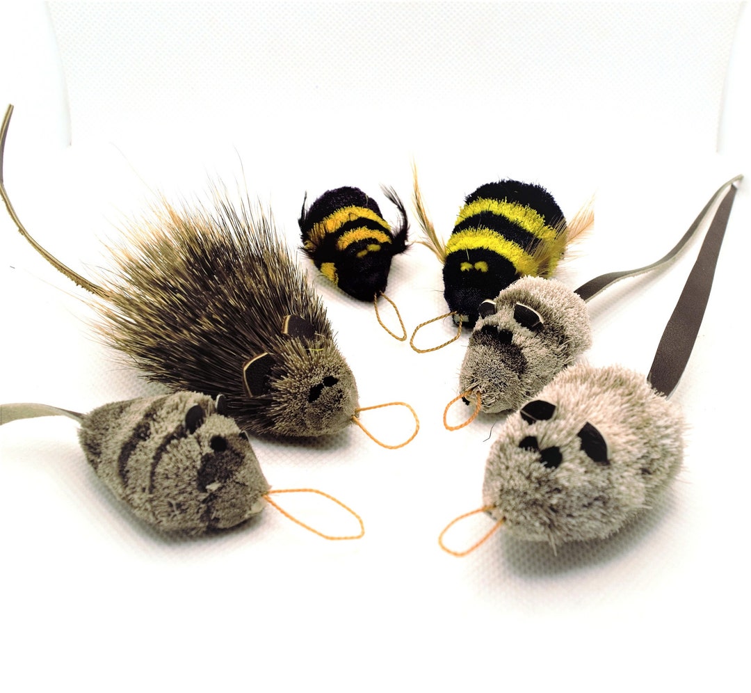 Critter Toy Pack: Leather Mice & Bees - 6 Piece Set - Etsy