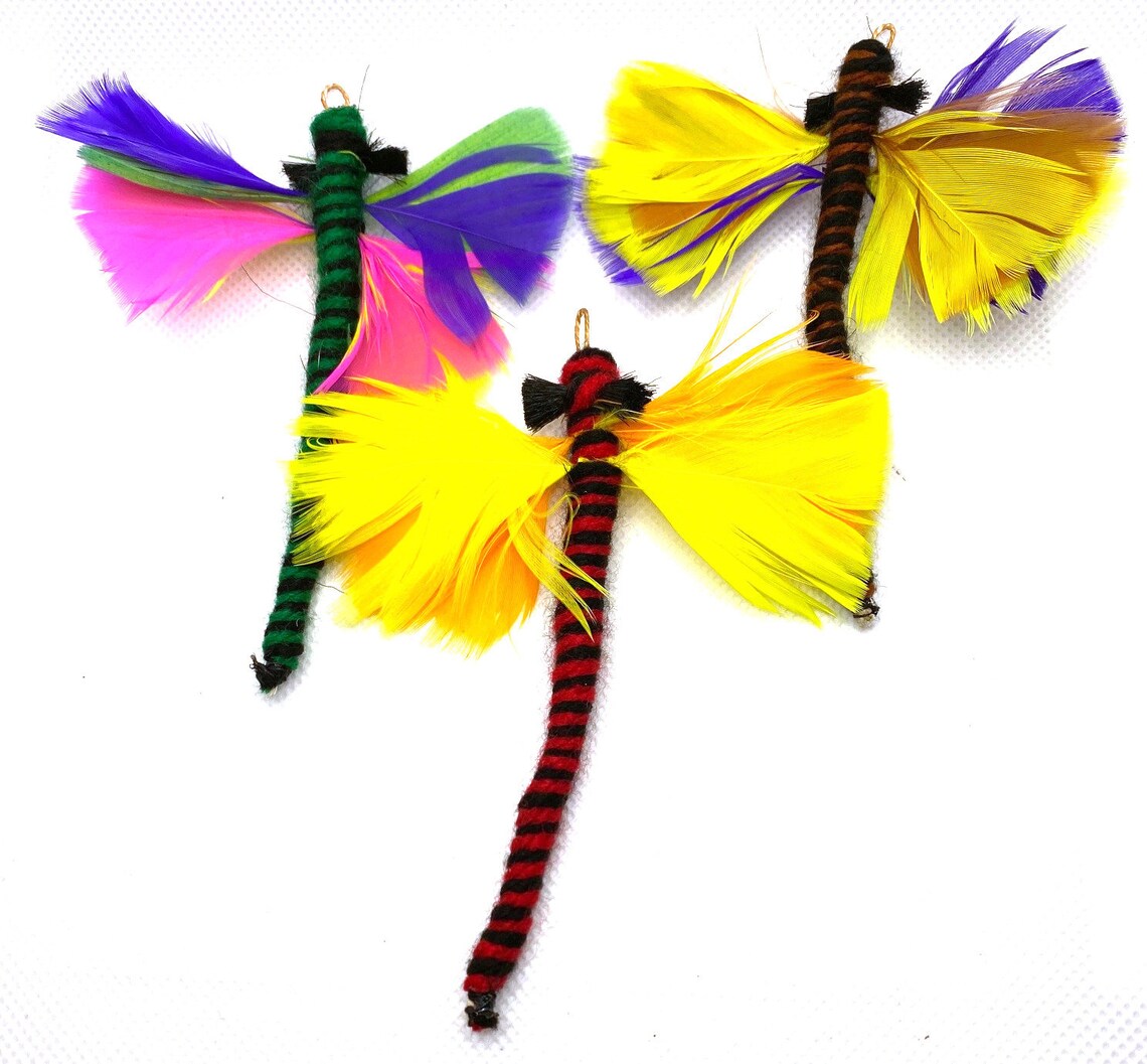 Striped Dragonfly 3 Pack Cat Toy by Litterboy Pets - Etsy