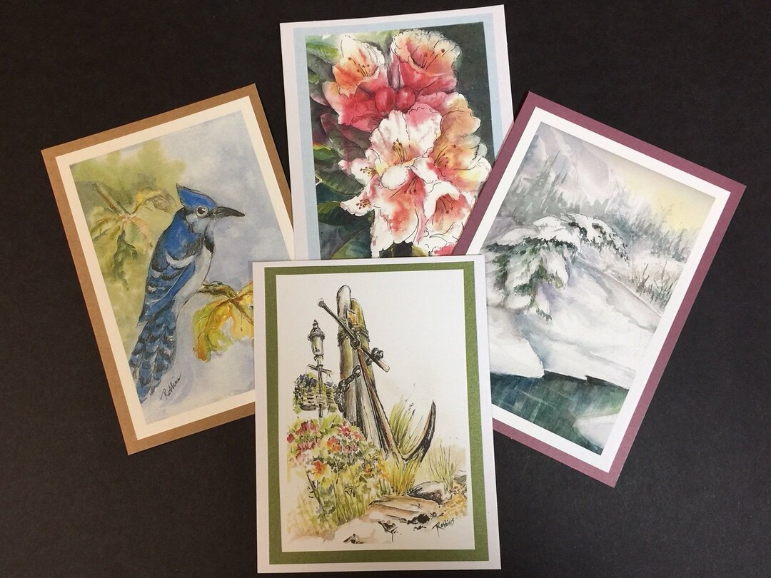 Original Mixed Media Blank Note Cards - Etsy