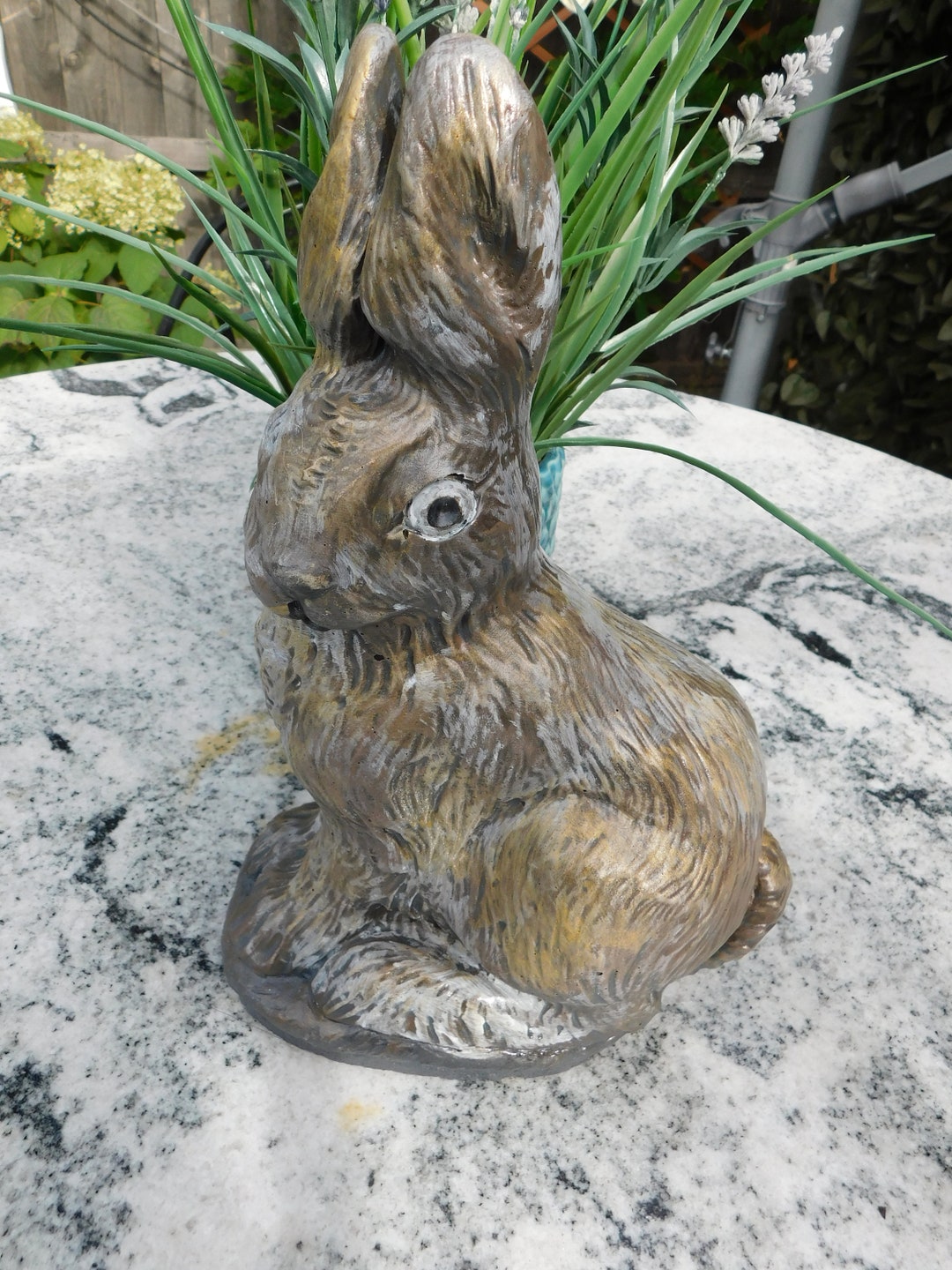 A Hand Cast Stone Statue of a Hare Sitting - Etsy