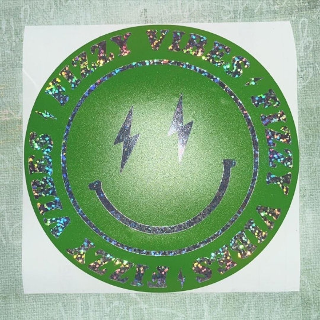 Electric Smiley Fizzy Vibes Bright Green Decal - Etsy