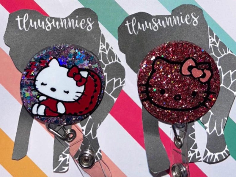 Hello Kitty Themed Badge Reels - Etsy