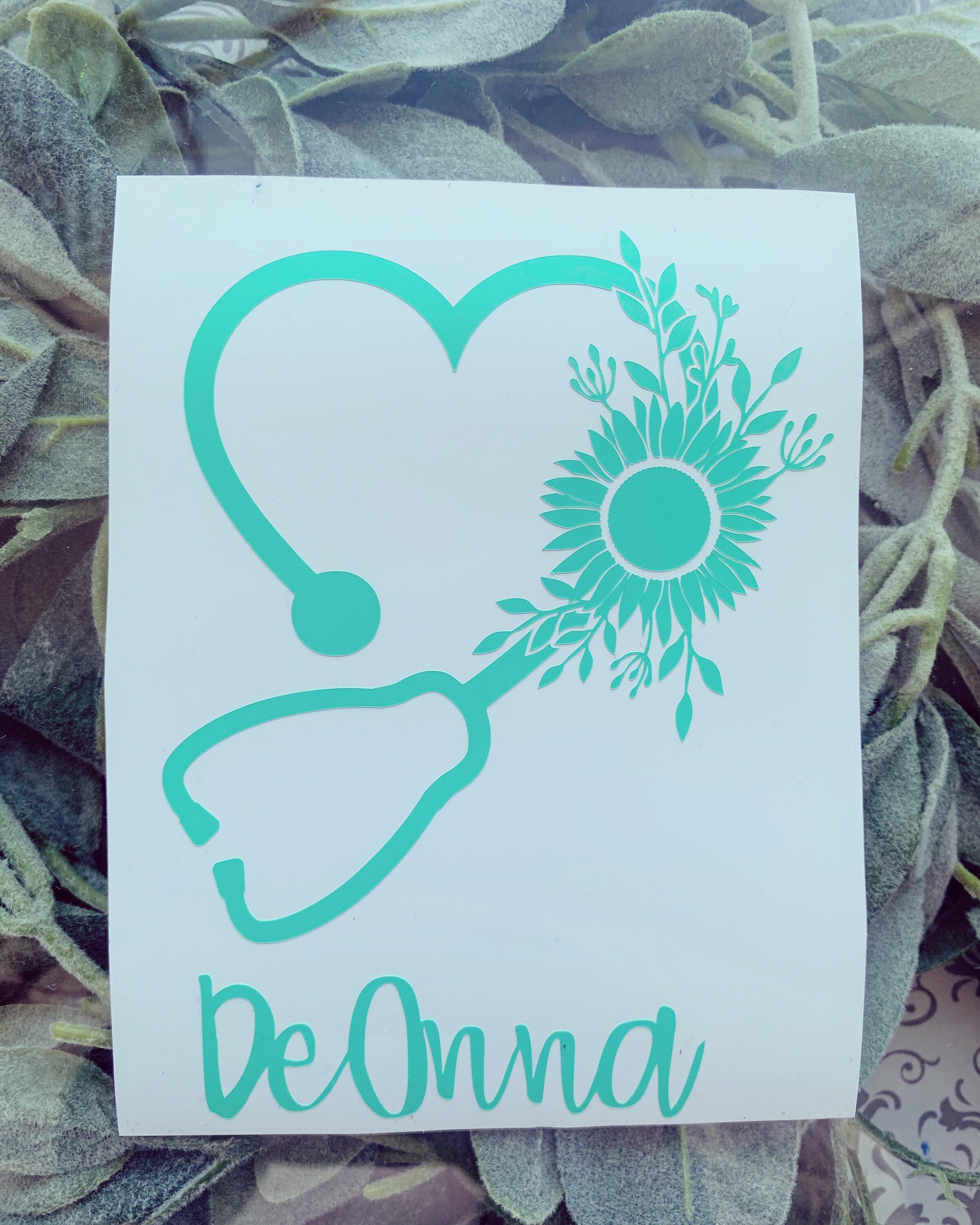 Sunflower Stethoscope Decal - Etsy