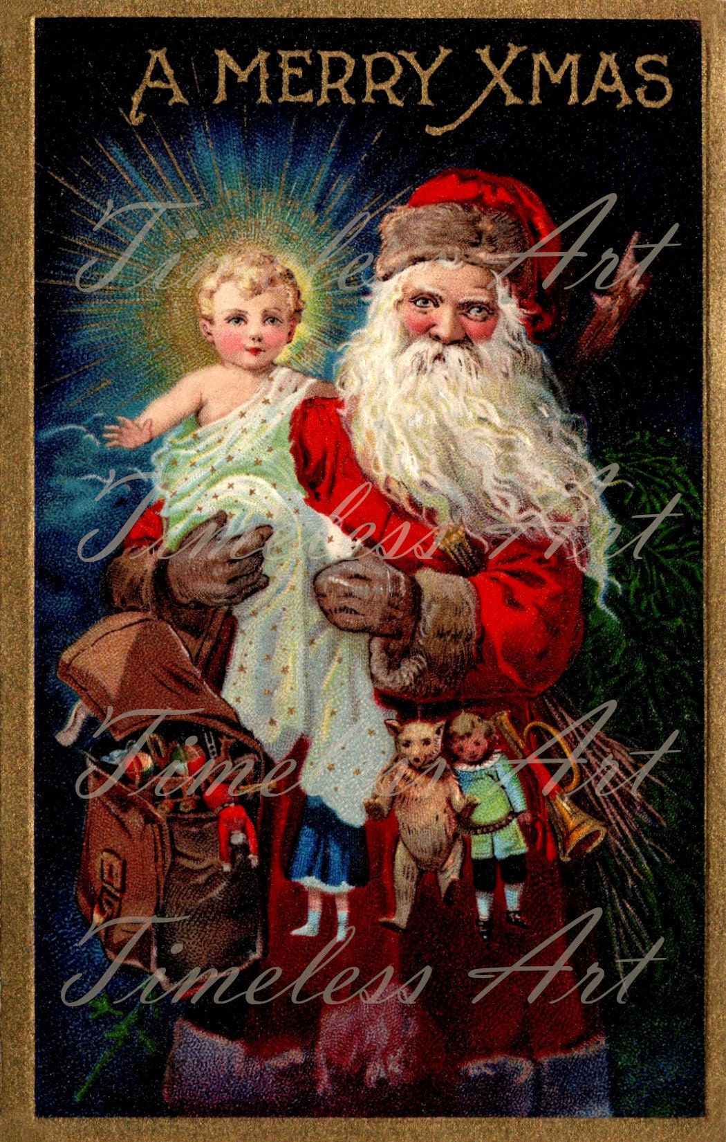 Instant Digital Download Image Old Saint Nicholas Holding Baby Jesus ...