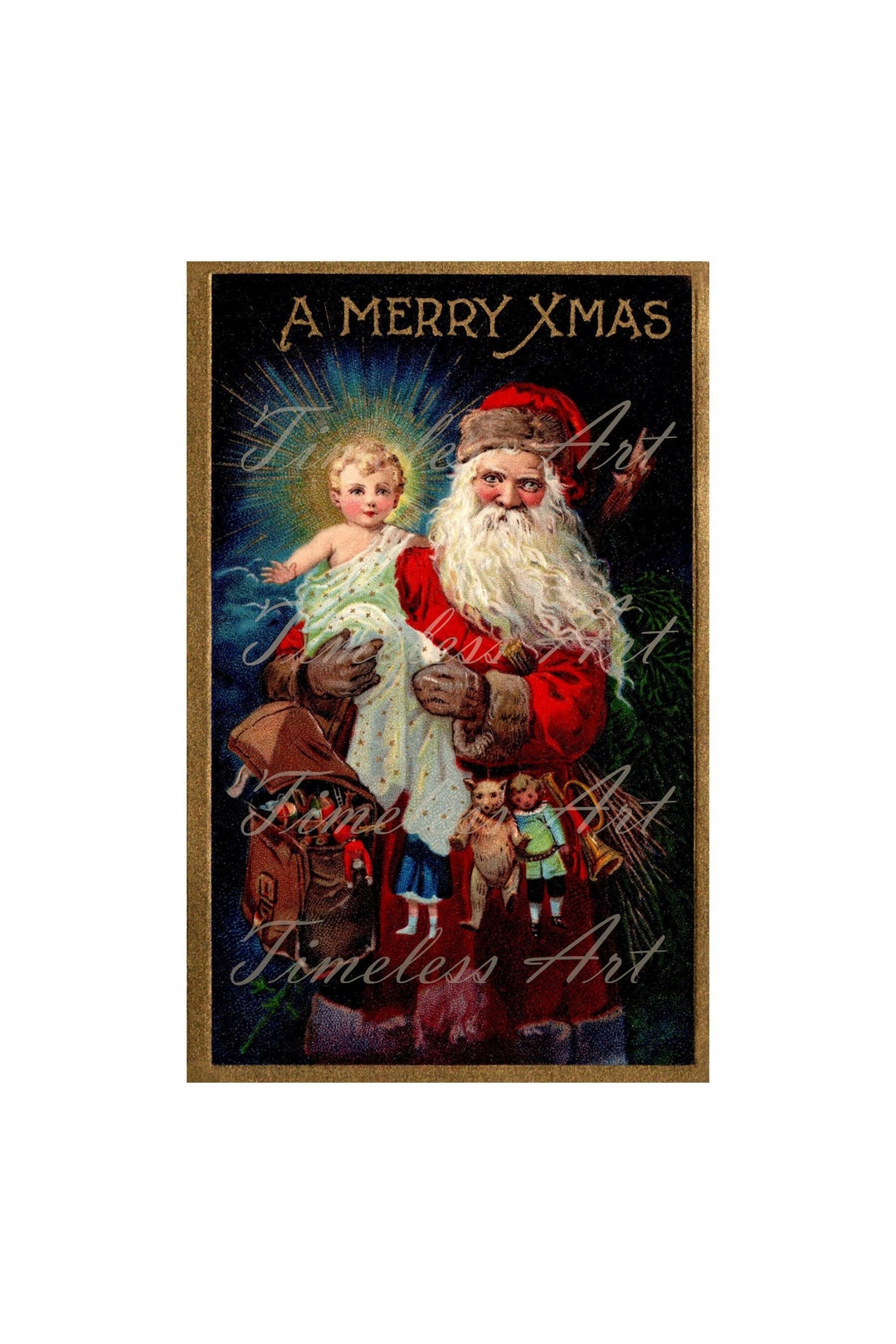 Instant Digital Download Image Old Saint Nicholas Holding Baby Jesus ...