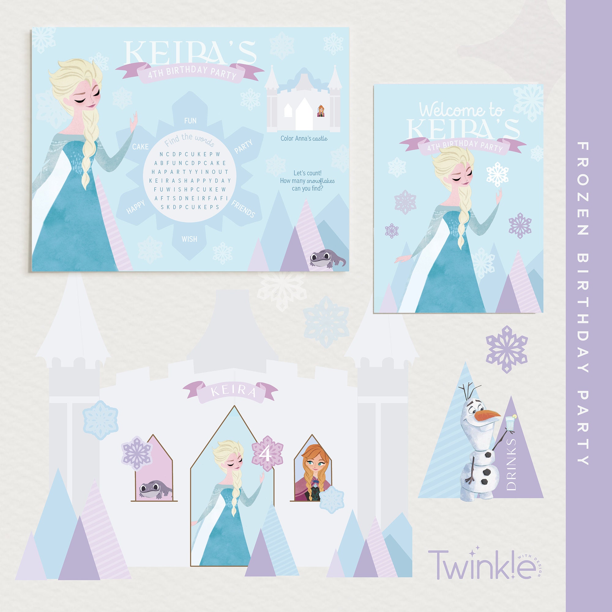 Elsa Frozen Themed Birthday Party Invitation Customized Modern Design ...
