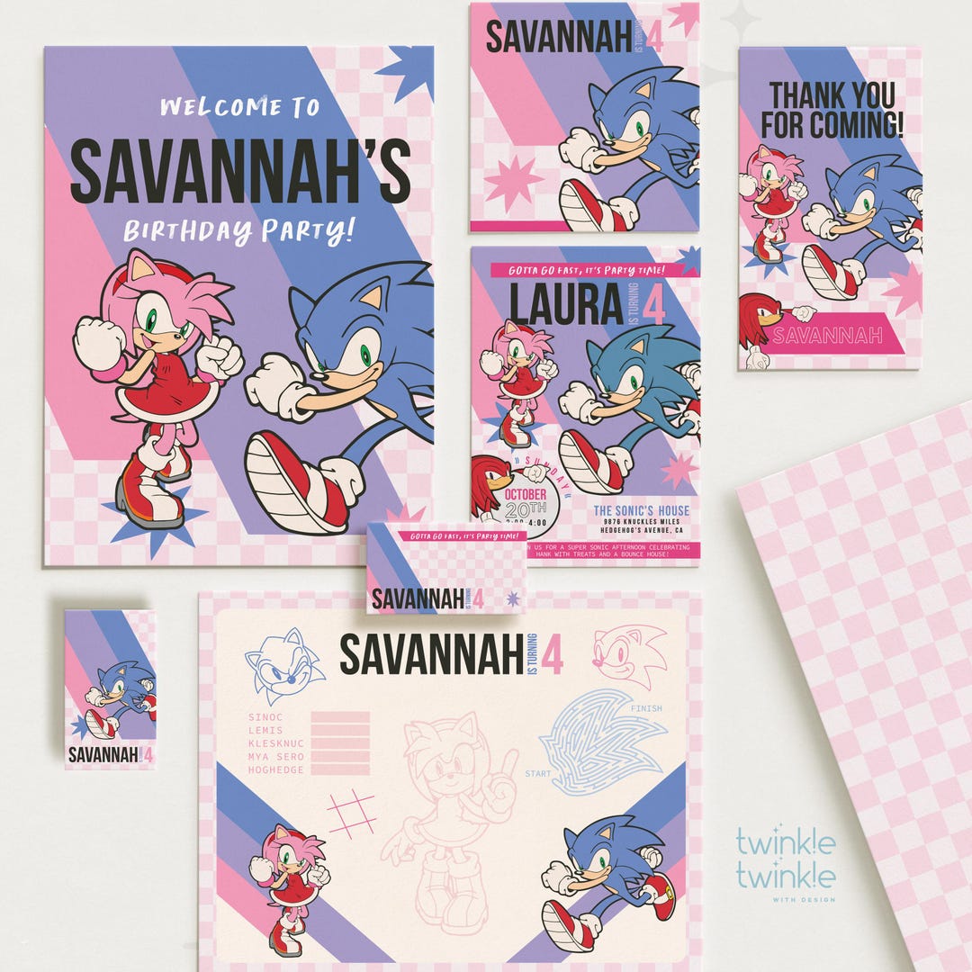 Sonic - Themed Party BUNDLE - Customized - Modern Design - DIGITAL ...