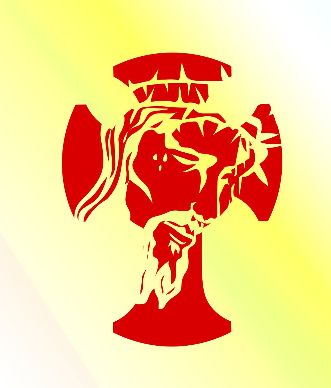 Jesus Christ Face in Cross Svg Dxf Pdf Eps Png Cricut | Etsy