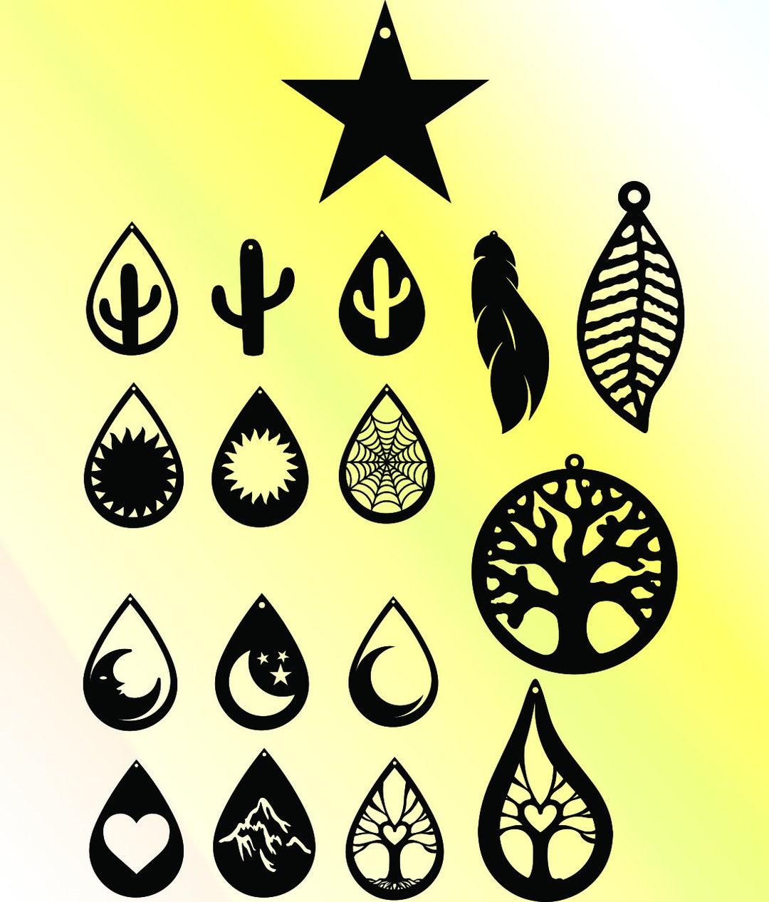 Earring-pendant Svg File. Jewelry Design Svg File. Create Your Own ...