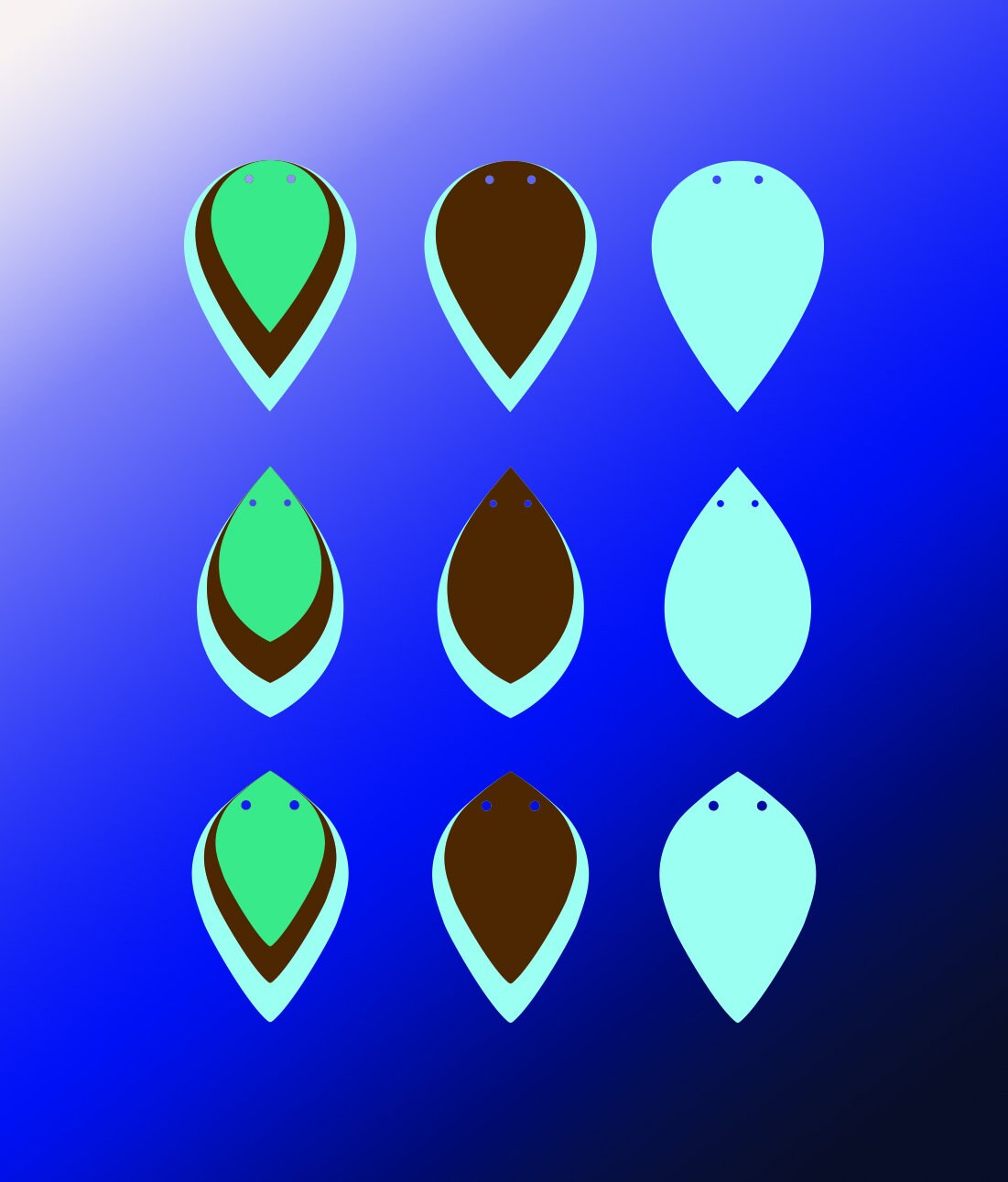 Leaf Stacked Earrings Svg. Tear Drop Layered Earring Svg. Svg Dxf Eps ...