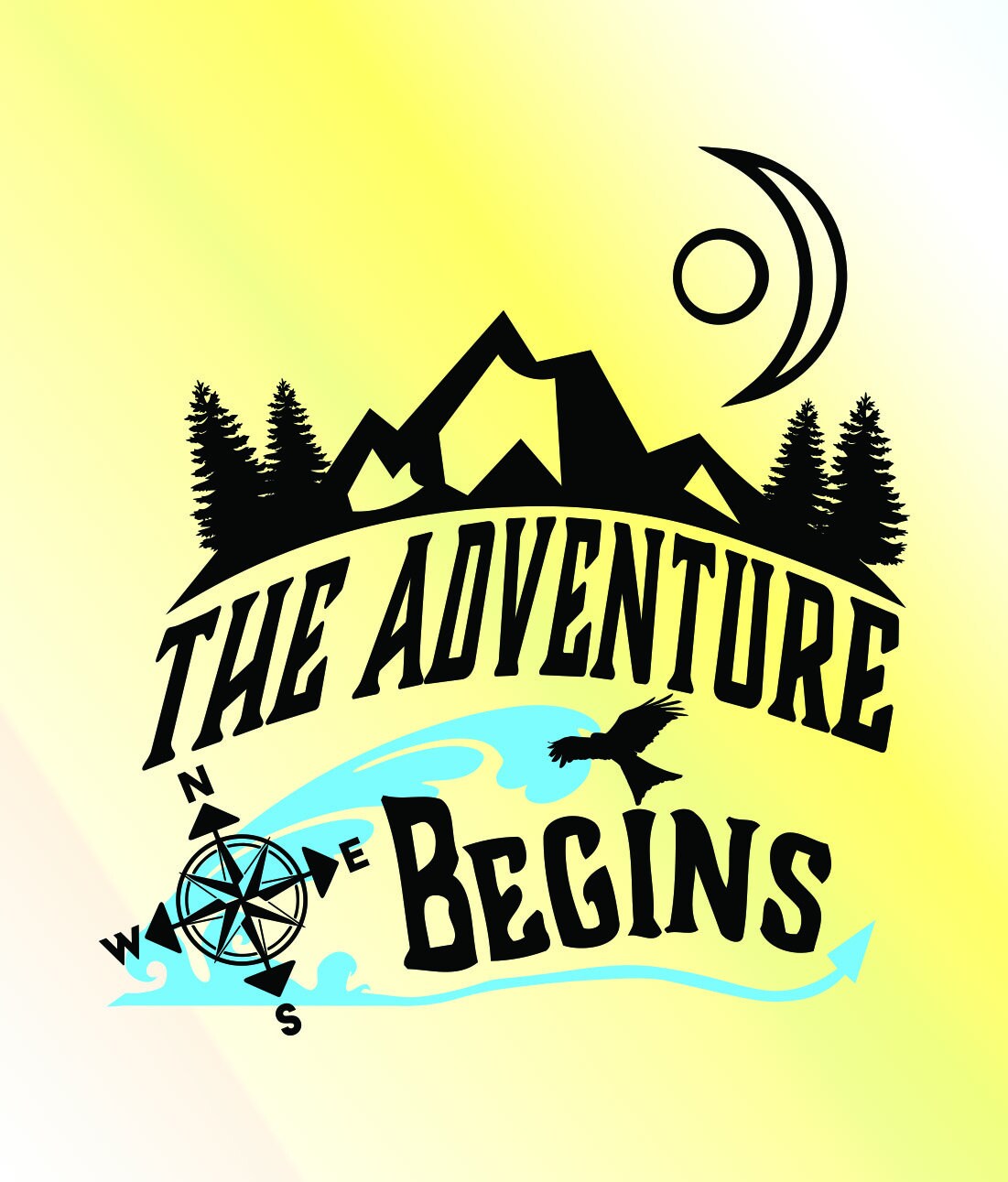 The Adventure Begins Svg Digital Design File. T Shirt Designs. Cricut ...