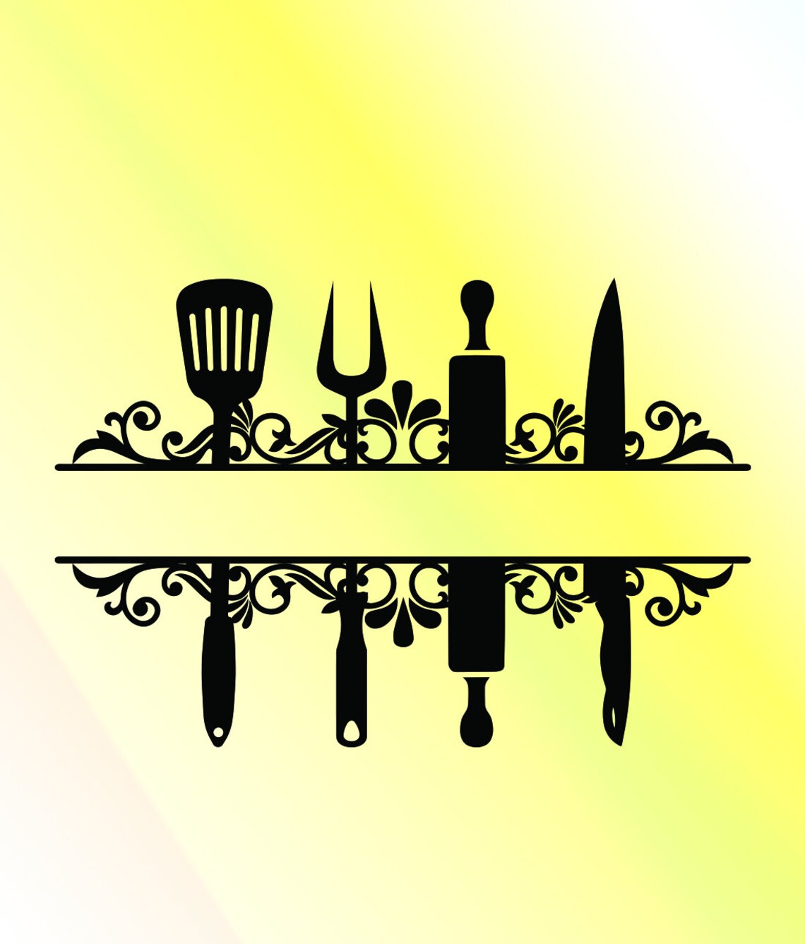 Kitchen Monogram Svg. Chef Monogram Svg. Dxf Eps Pdf Png Svg - Etsy