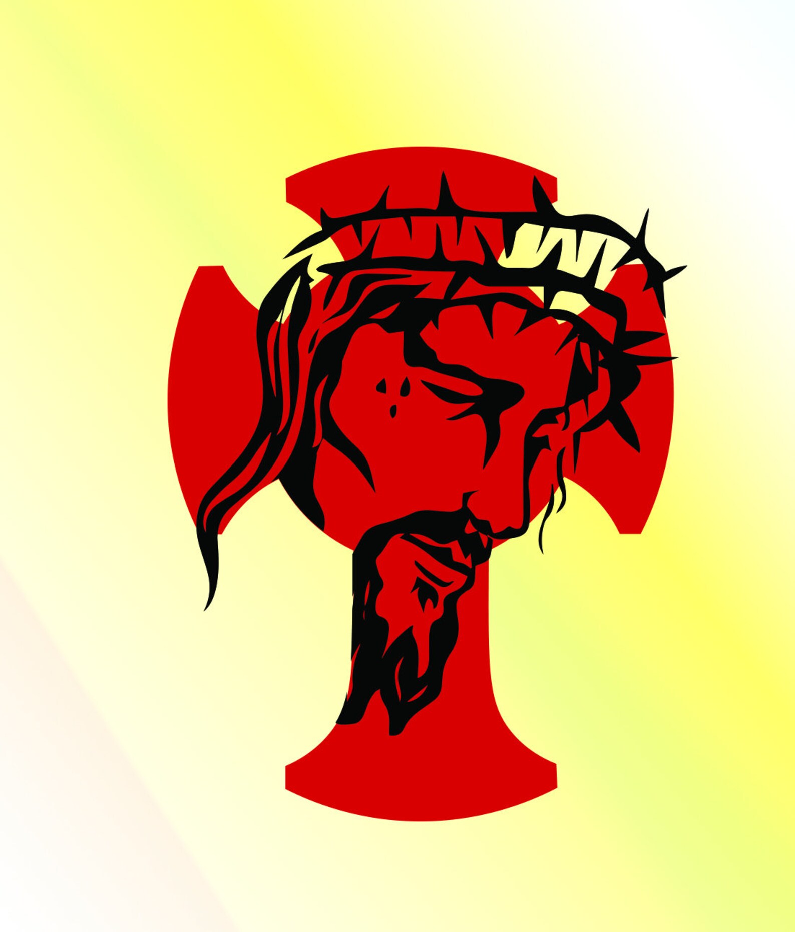 Jesus Christ Face in Cross Svg Dxf Pdf Eps Png Cricut - Etsy