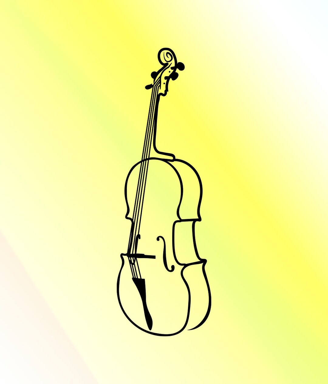 Cello Svg Digital Design - Cello Cut File for Cricut Silhouette and All ...