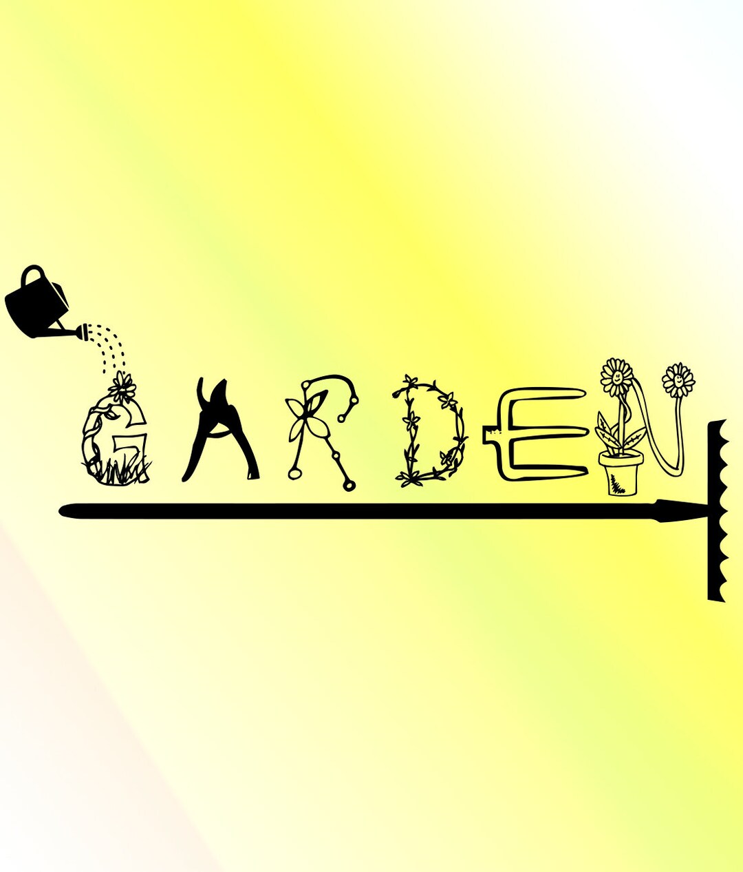 Garden Text Svg Design. Svg Dxf Pdf Eps and Png Use for Silhouette ...