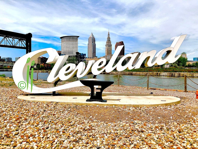 Cleveland Script Sign, CLE, Local City Print, Original Cleveland ...