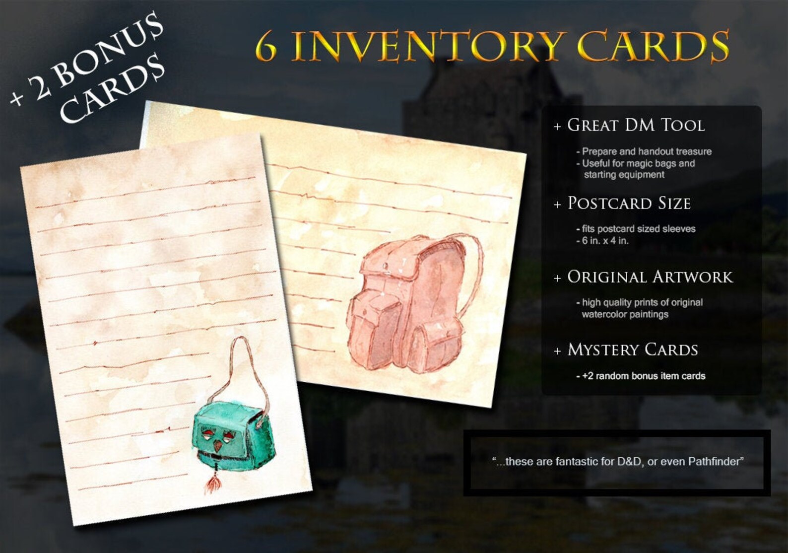 Tabletop RPG Inventory Card Set for Dungeons and Dragons | Etsy