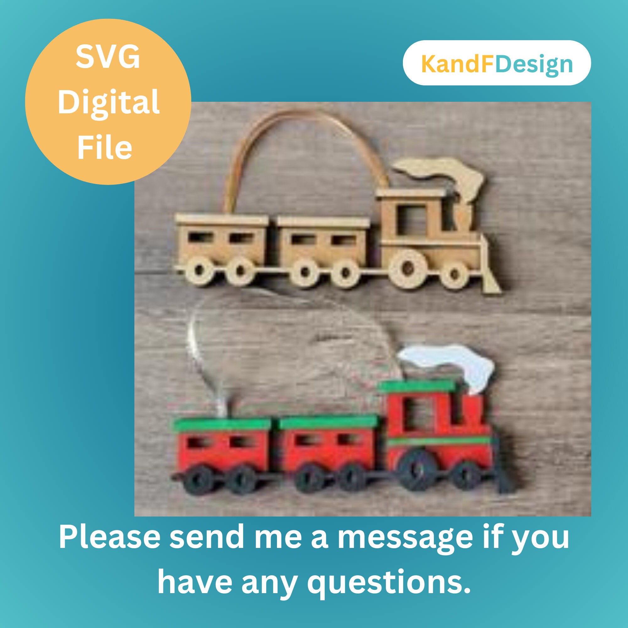 SVG File of 2D Train SVG Files for Cricut Glowforge and - Etsy