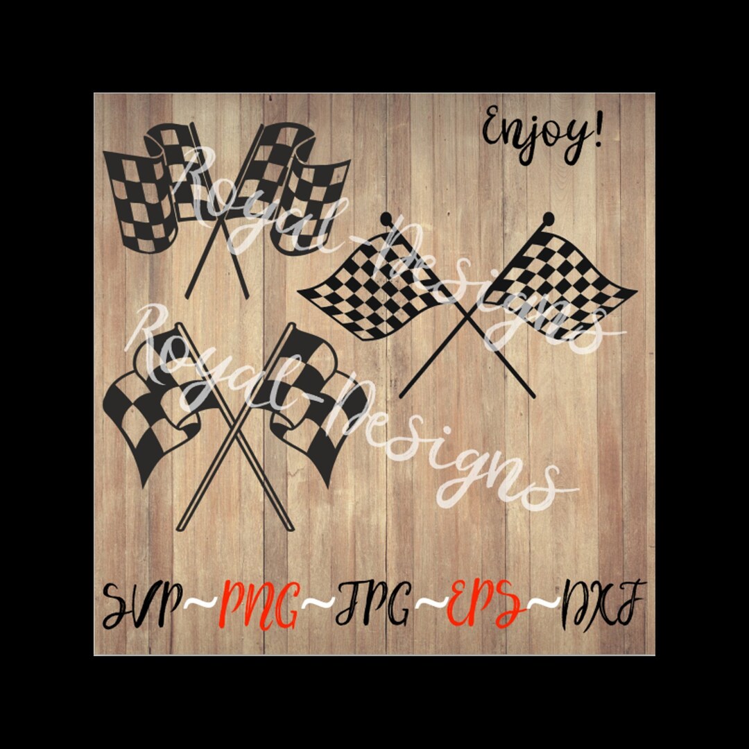 Racing Flag SVG | Crossed Flags Digital File | Eps - Jpg - Dxf ...