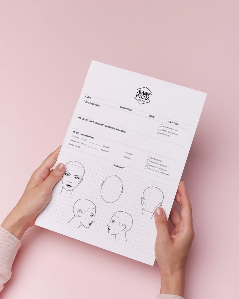 Salon Color Head Chart, Downloadable Template - Customizable - Etsy