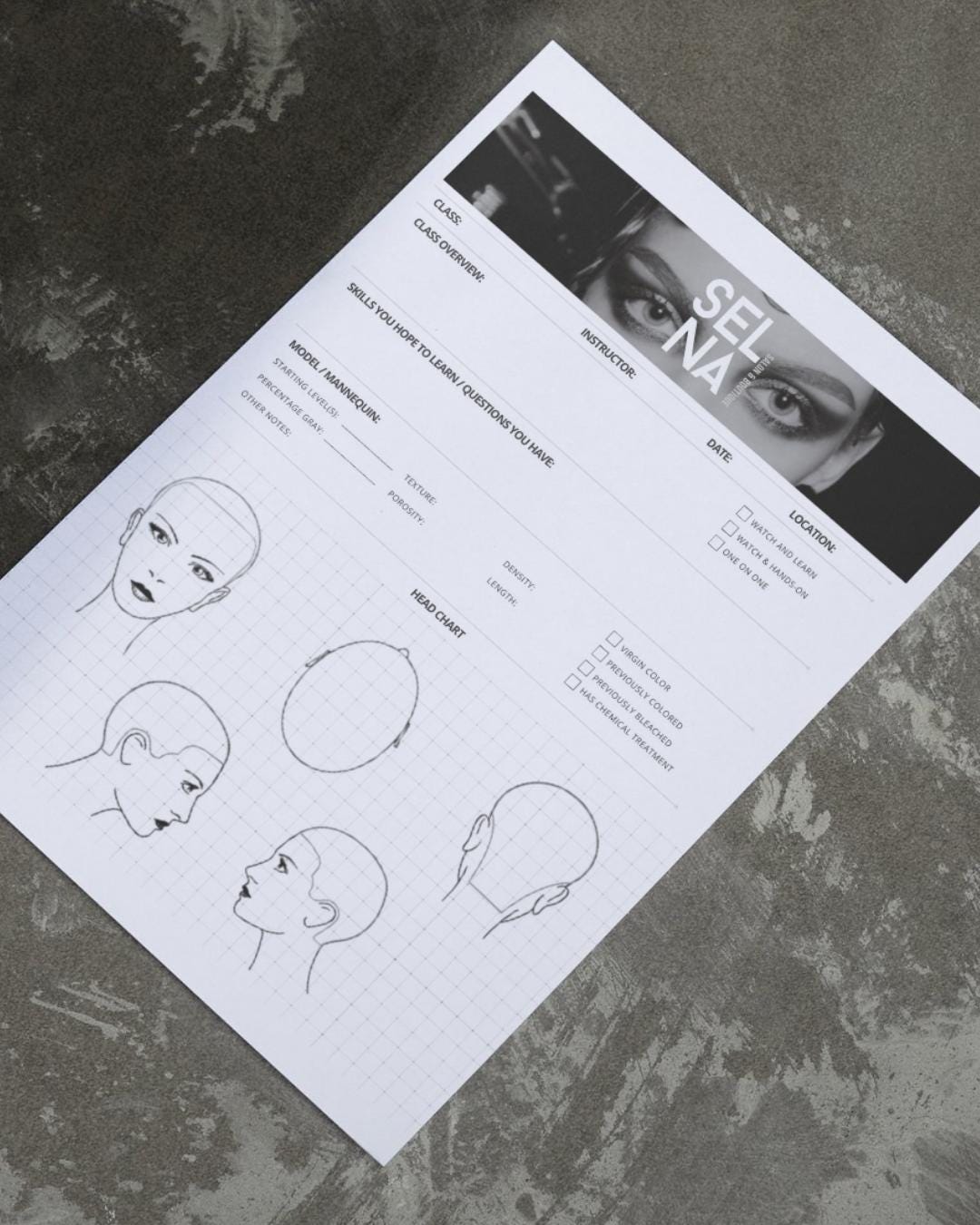 Salon Color Head Chart, Downloadable Template - Customizable - Etsy