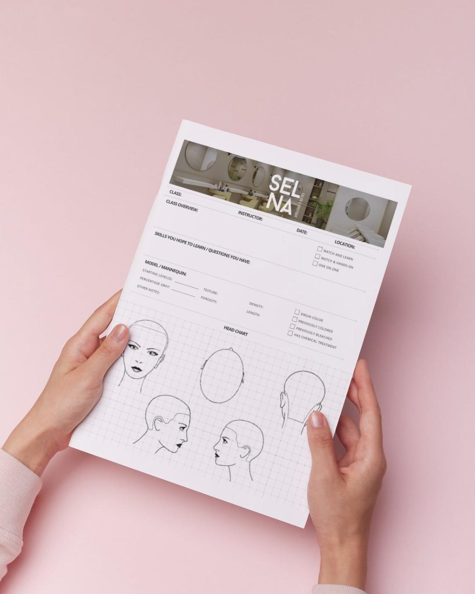Salon Color Head Chart, Downloadable Template - Customizable - Etsy