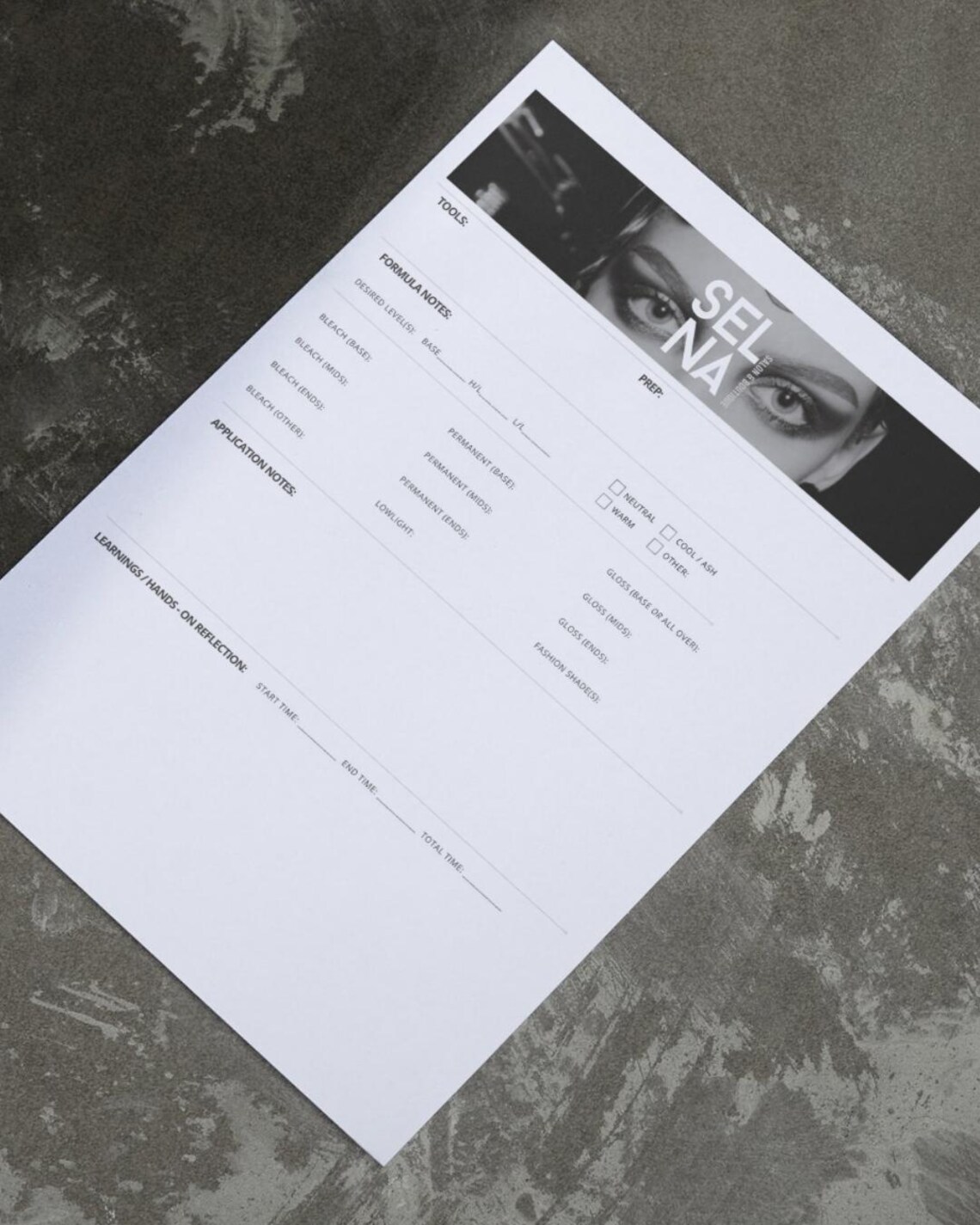 Salon Color Head Chart, Downloadable Template - Customizable - Etsy