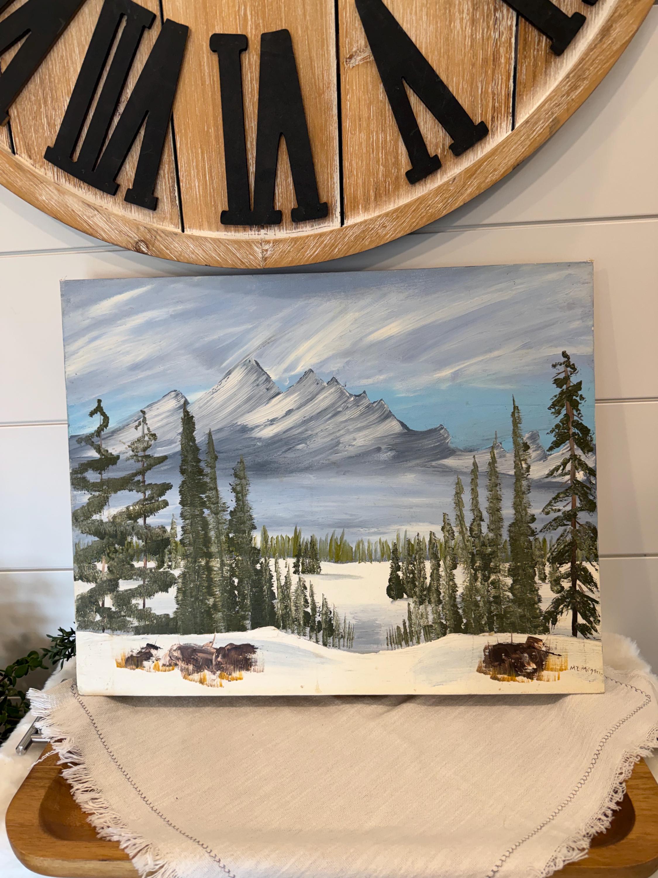 Vintage Hand Painted Scenery Painting, Vintage Scenery Painting ...