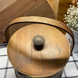 Antique Sugar Bucket, Antique Wood Bucket, Antique Sugar Firkin ...