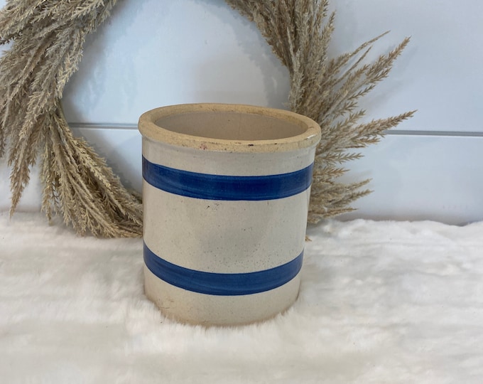 Vintage Blue Band Stoneware Crock, Vintage Stoneware Crock - Etsy