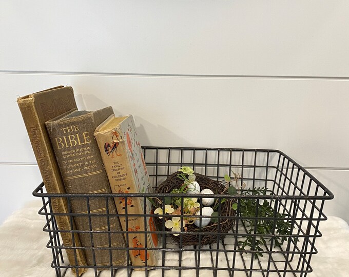 Vintage Wire Basket, Vintage Storage Basket - Etsy