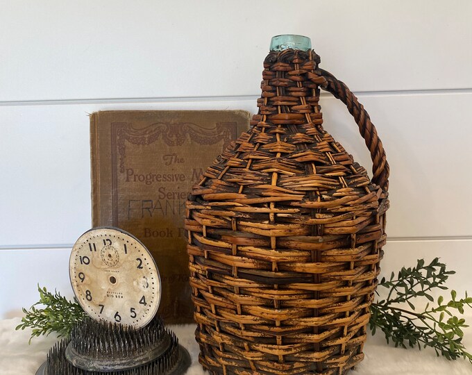 Vintage Wicker Demijohn, Vintage Demijohn, Decanter, Wine Jug, Vintage ...