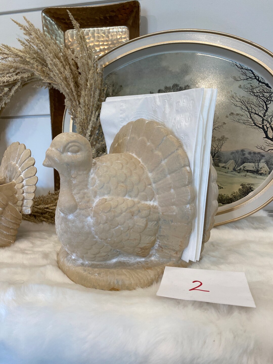 Vintage Turkey Napkin Holder, Turkey Napkin Holder, Thanksgiving Day ...