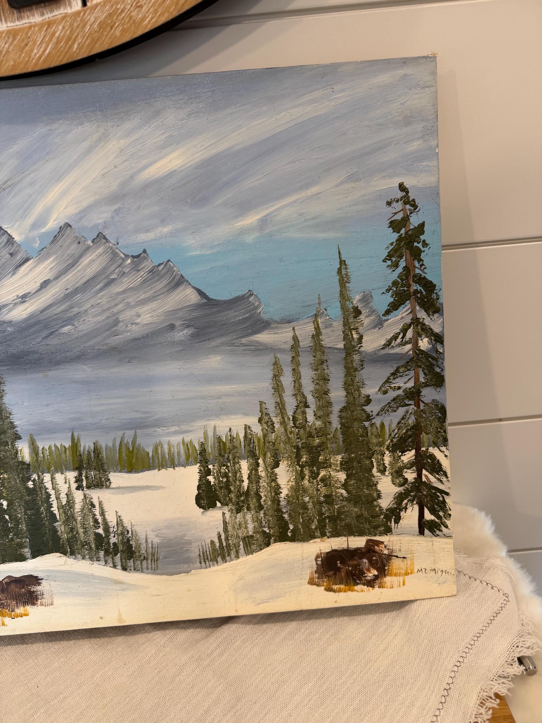 Vintage Hand Painted Scenery Painting, Vintage Scenery Painting ...