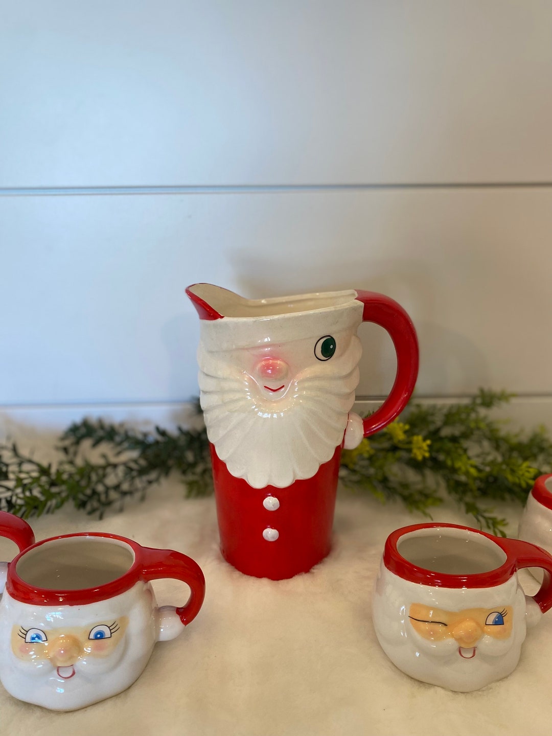 Vintage Holt Howard Santa Pitcher, Vintage Santa Serving Pitcher, Holt ...