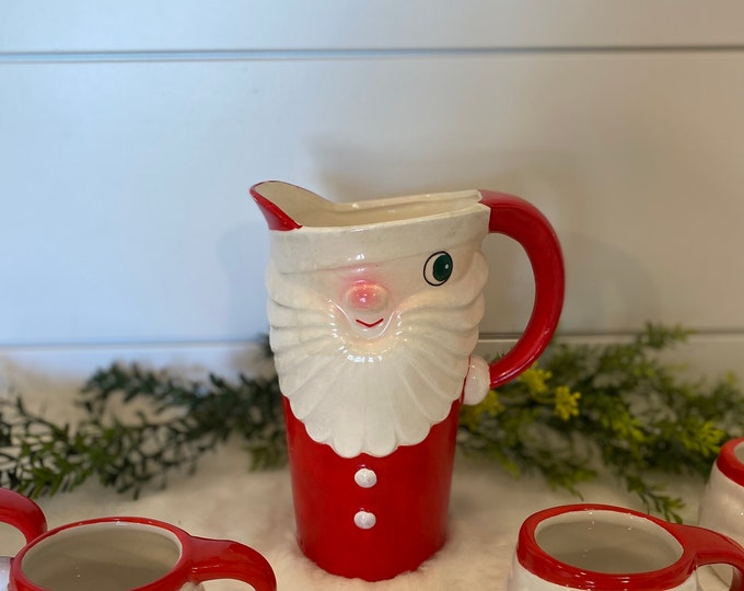 Vintage Holt Howard Santa Pitcher, Vintage Santa Serving Pitcher, Holt ...