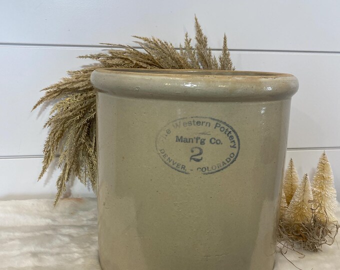 Vintage Western Pottery Stoneware Crock, Vintage 2 Gallon Crock ...