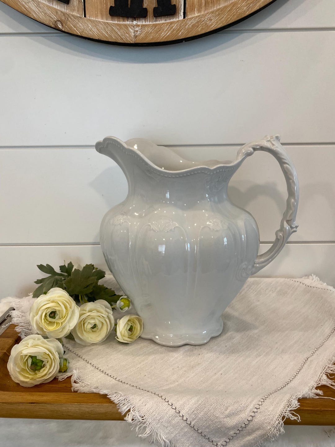 Vintage Royal Ironstone China Pitcher, Johnson Bros England, Large ...