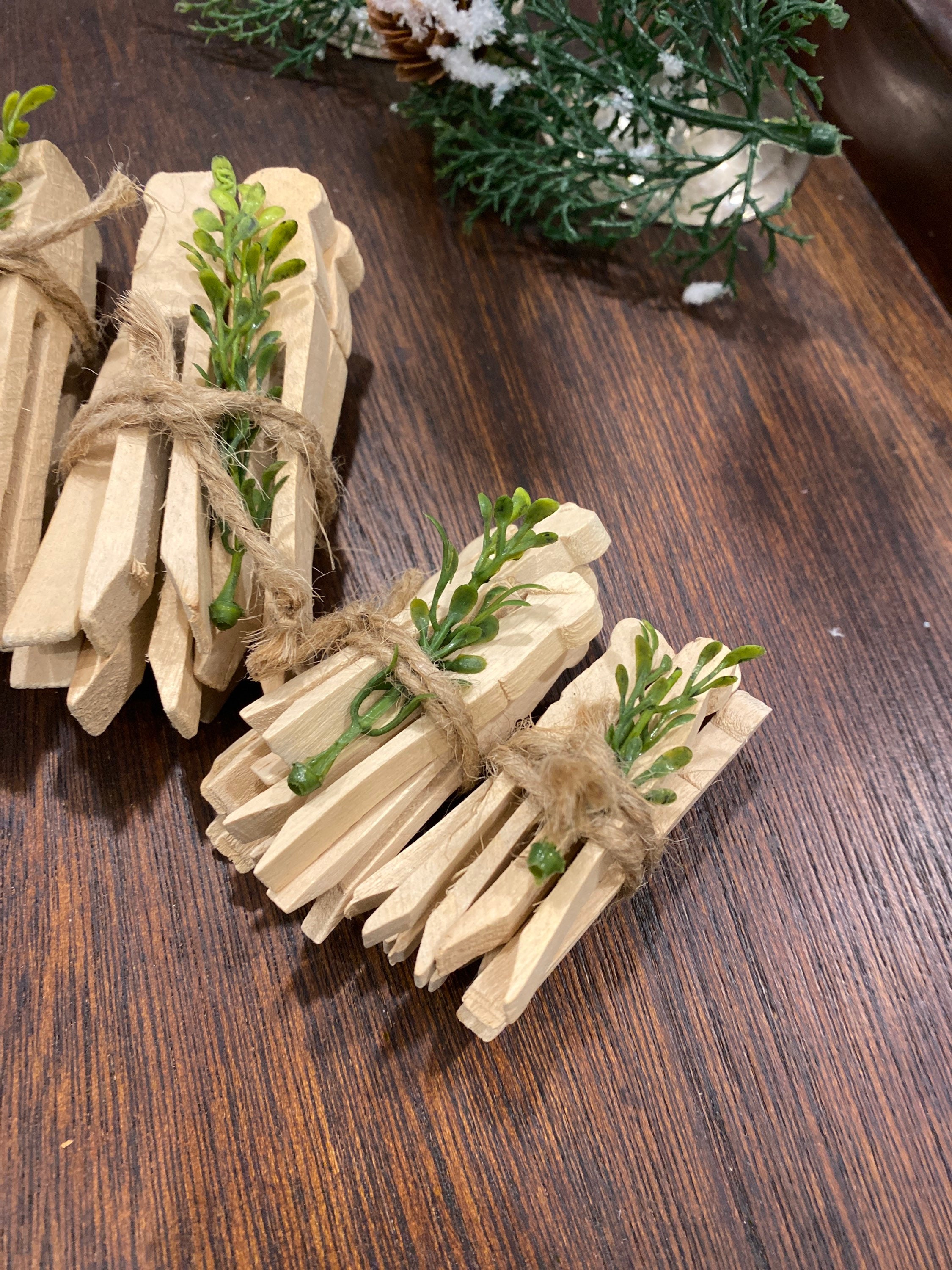 Vintage Clothes Pins Bundle of 6-7 Small or Large with faux | Etsy