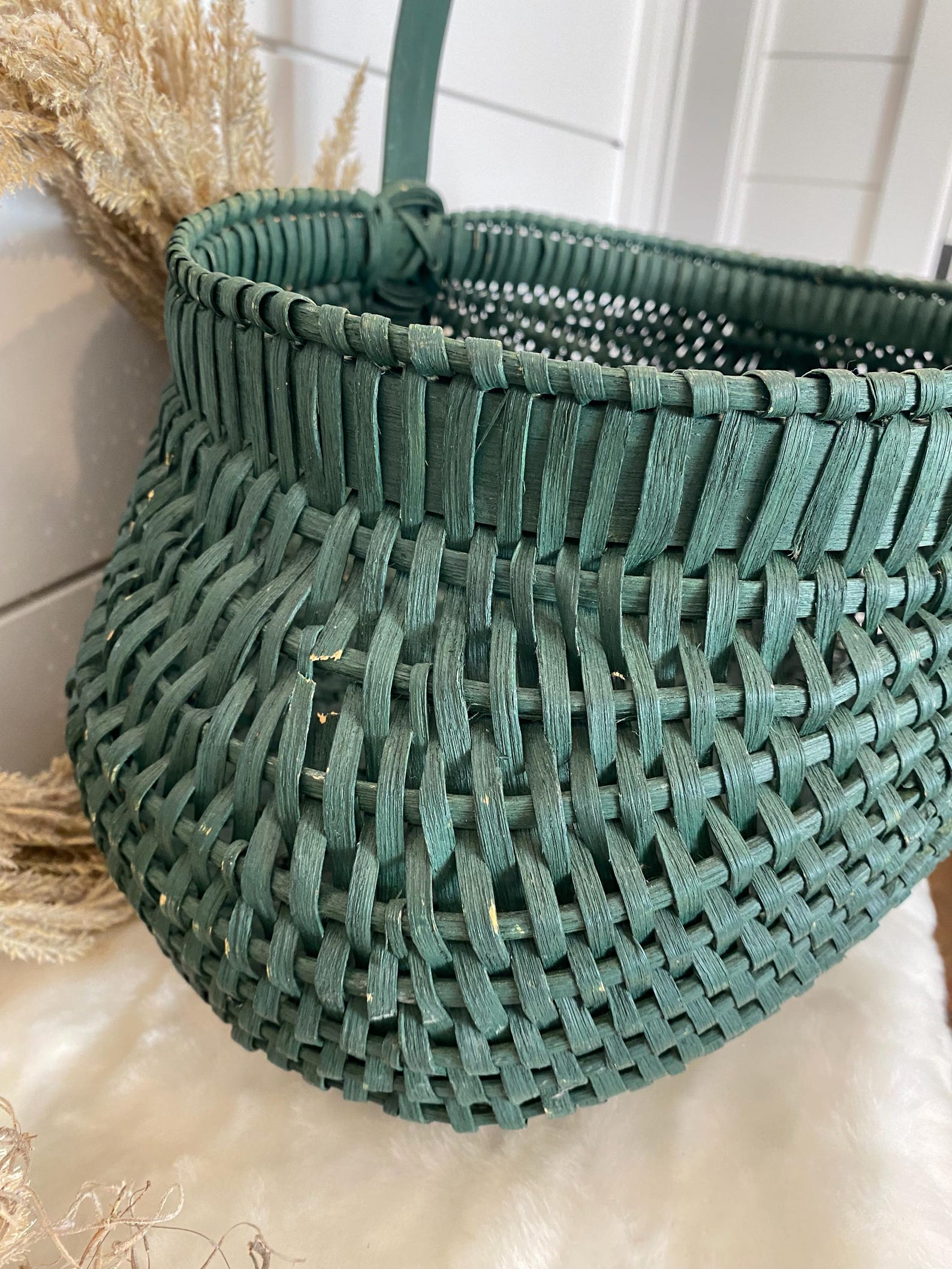 Vintage Green Gathering Basket: French Cottage Core Decor - Etsy