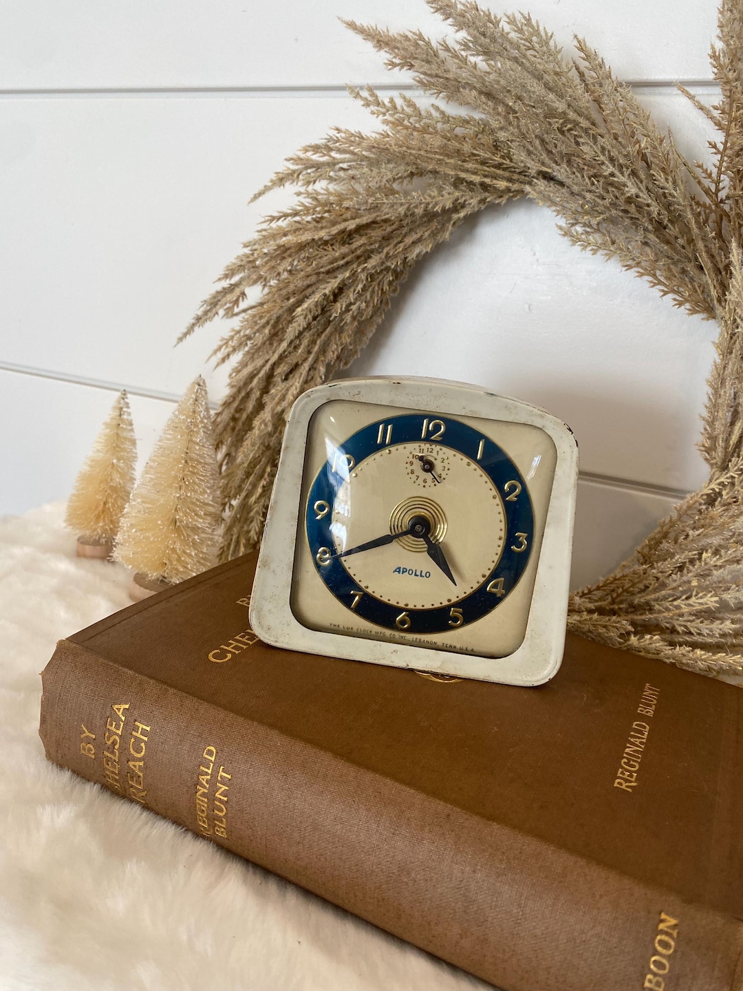 Vintage Apollo Alarm Clock: Teal & Gold Decor (not Working) - Etsy