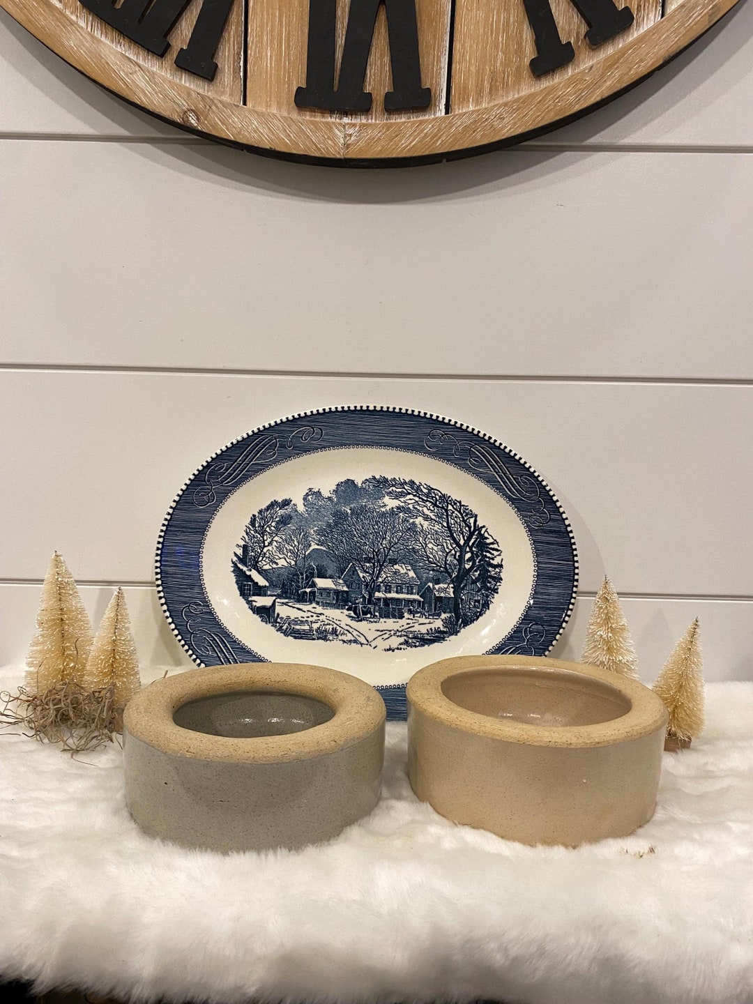 Vintage Animal Dog Dish Crock, Vintage Dog Bowl Crock, Vintage Crock ...