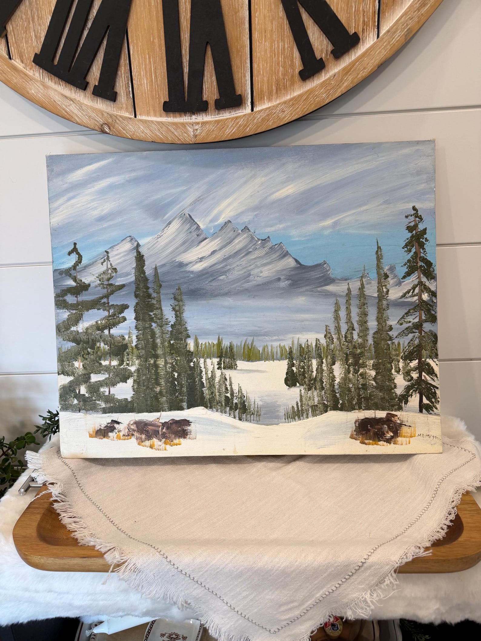 Vintage Hand Painted Scenery Painting, Vintage Scenery Painting ...
